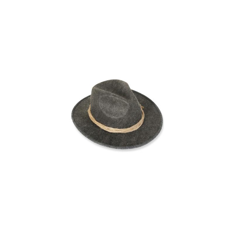 Chapeau bavarois gris avec corde